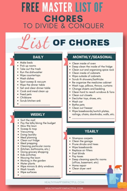 Best Household Chores List to Divide and Conquer Your To-Dos