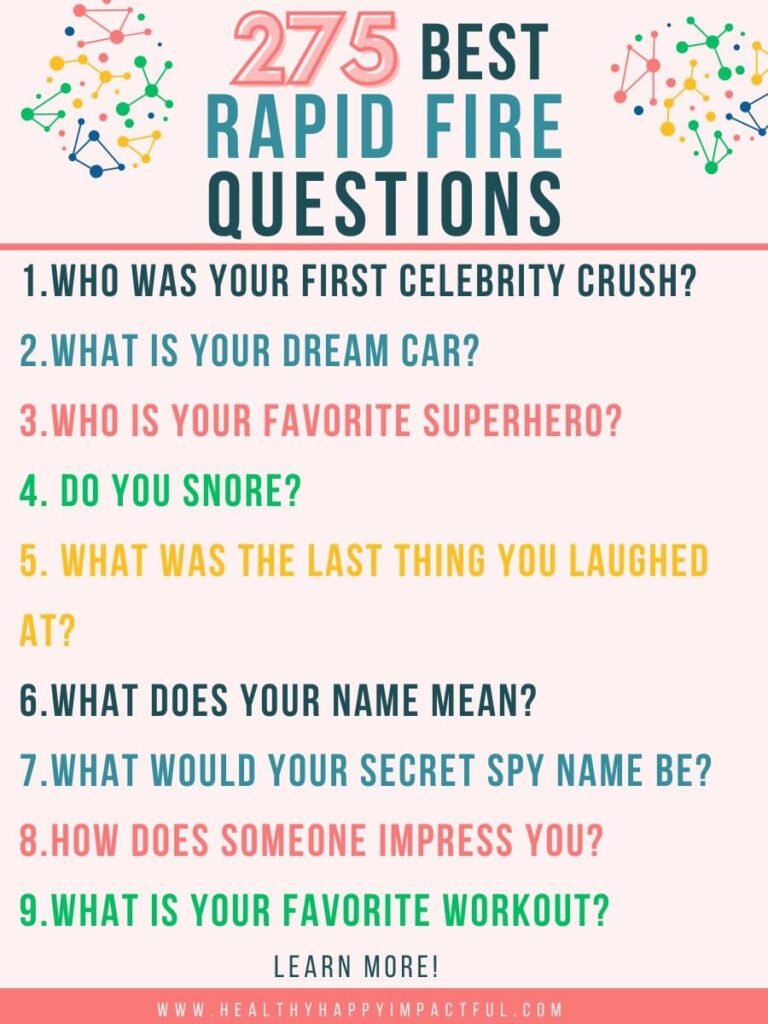 275 Best Rapid Fire Questions: To Have More Fun Connecting