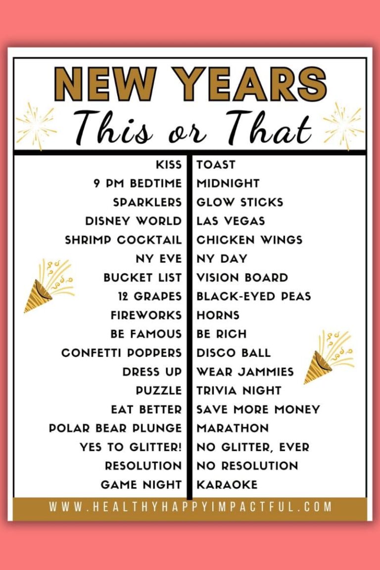 100 Fun New Years This or That Questions to Ring in 2026