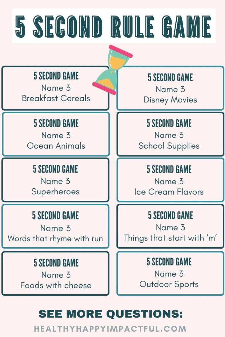 5 Second Rule Game: 200 Fun Questions for Kids and Adults