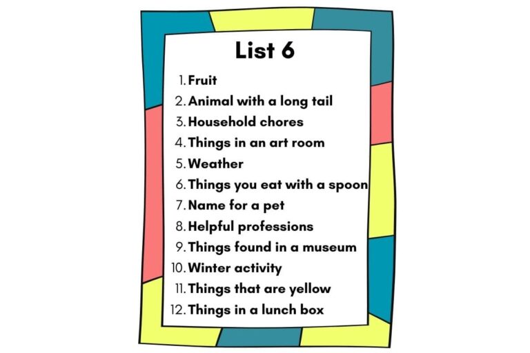 120 Fun Scattergories Categories For Kids (+FREE Lists Printable)