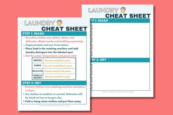 Laundry Lifesaver: FREE Printable Laundry Cheat Sheet For Kids