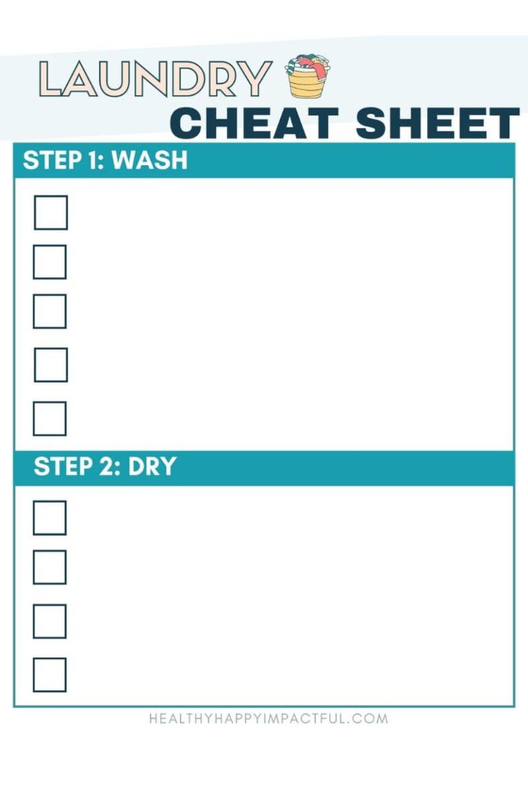 Laundry Lifesaver: FREE Printable Laundry Cheat Sheet For Kids