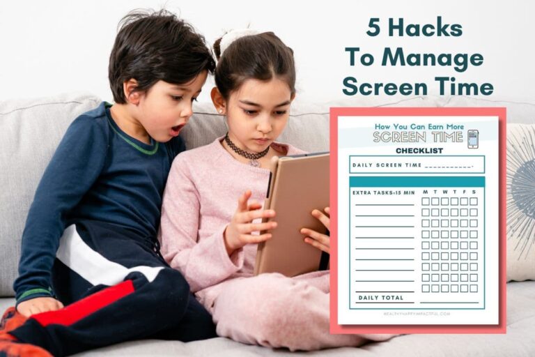 5 Hacks To Manage Screen Time (+Free Printable Screen Time Checklist)