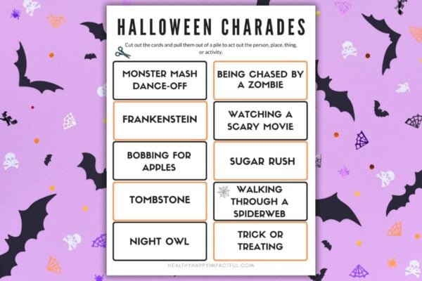 110 Funny Halloween Charades Game Ideas + Free Printable to Start the Fun!