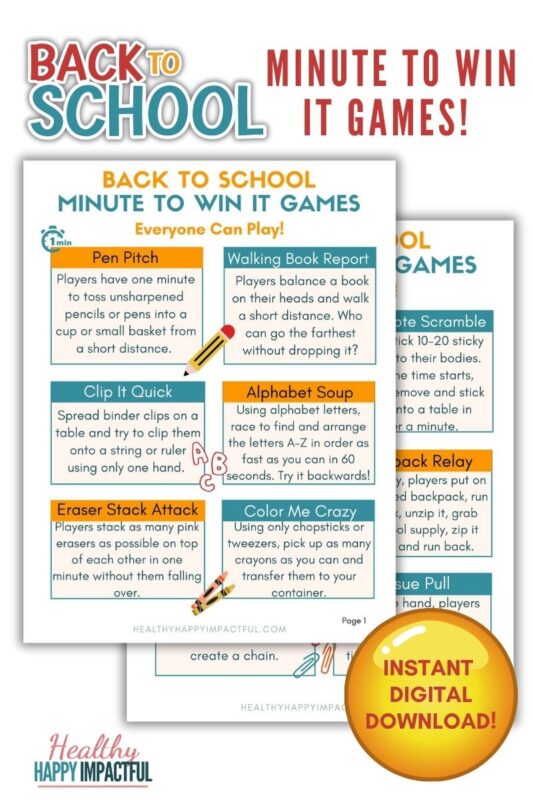 15 Fun Back to School Minute to Win It Games To Kick Off The Year
