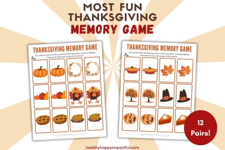 Free Thanksgiving Memory Game You'll Want to Play Again & Again