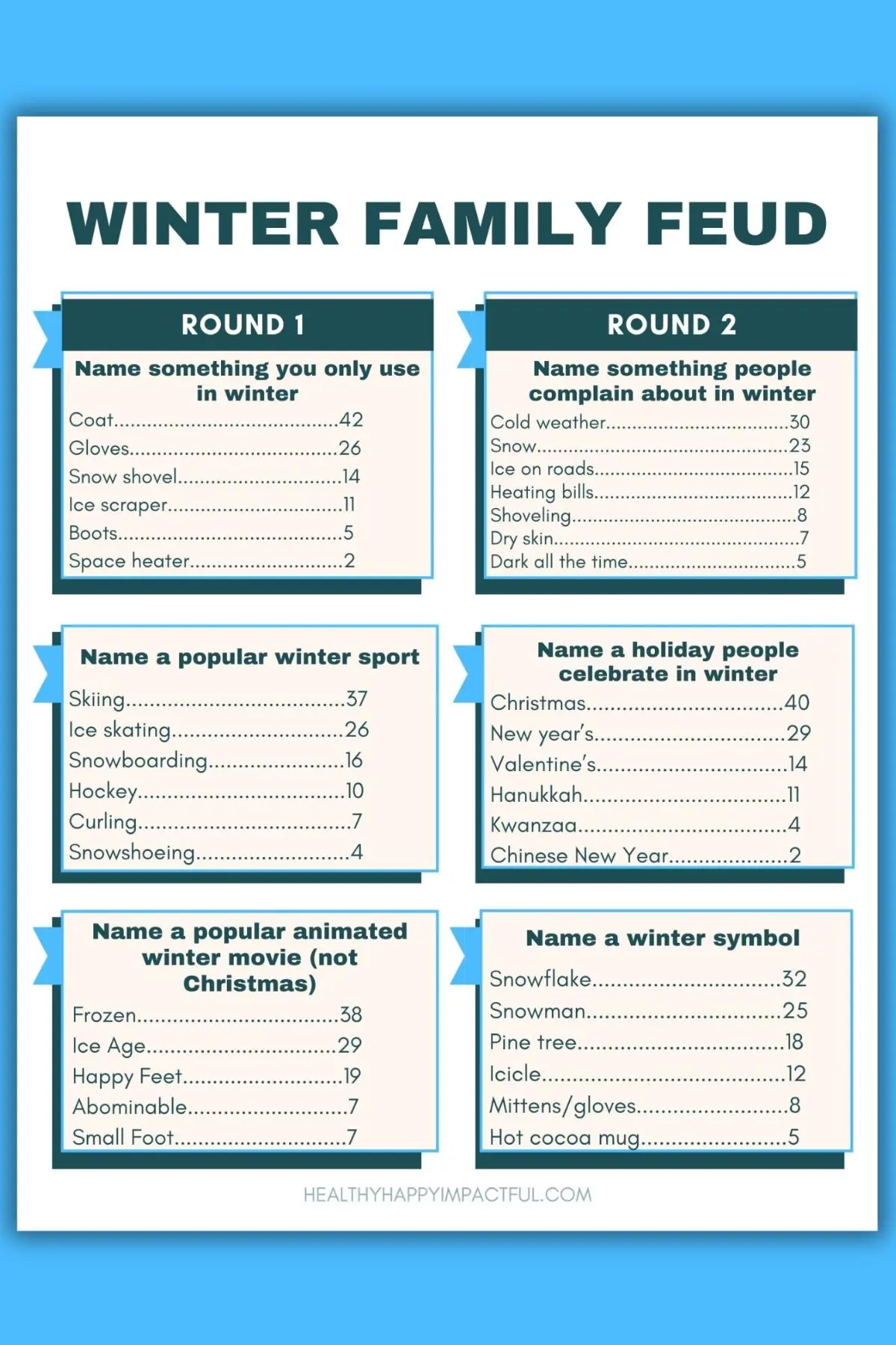Ultimate Winter Family Feud Game for a Frosty Fun Showdown