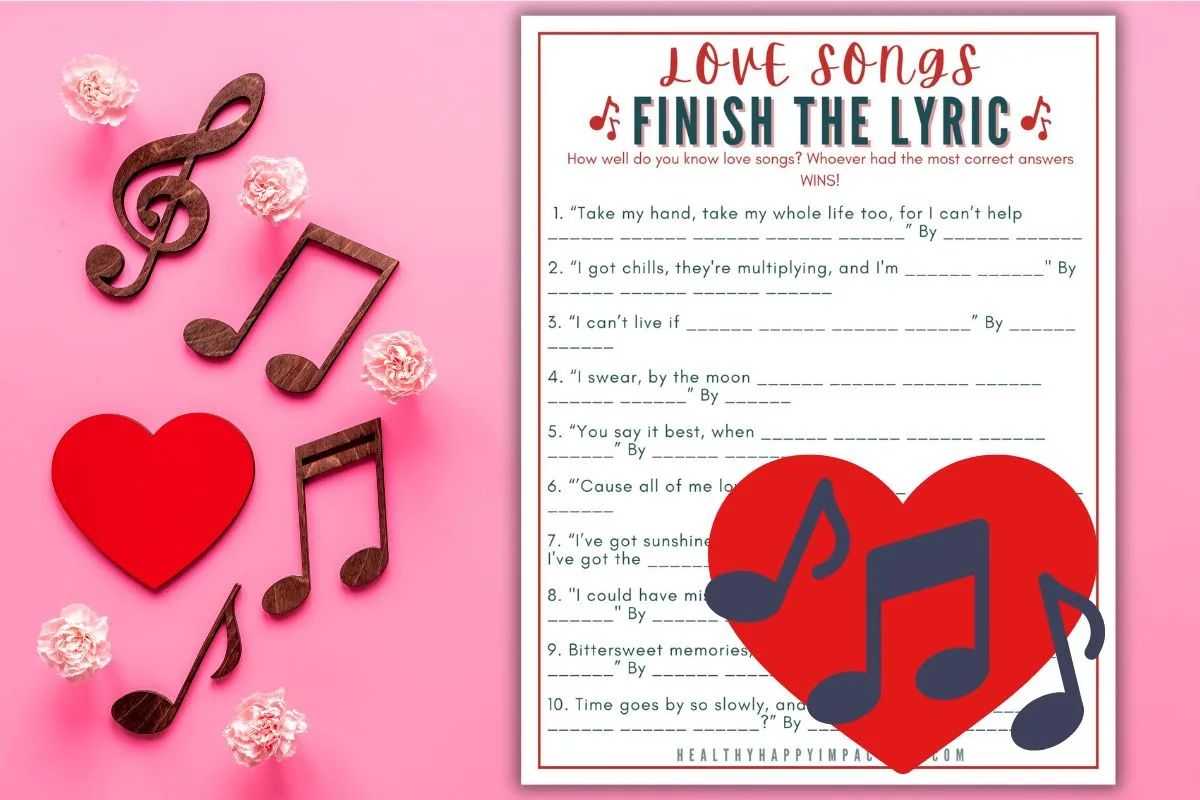 100 Finish The Lyrics Questions: Love Songs Edition