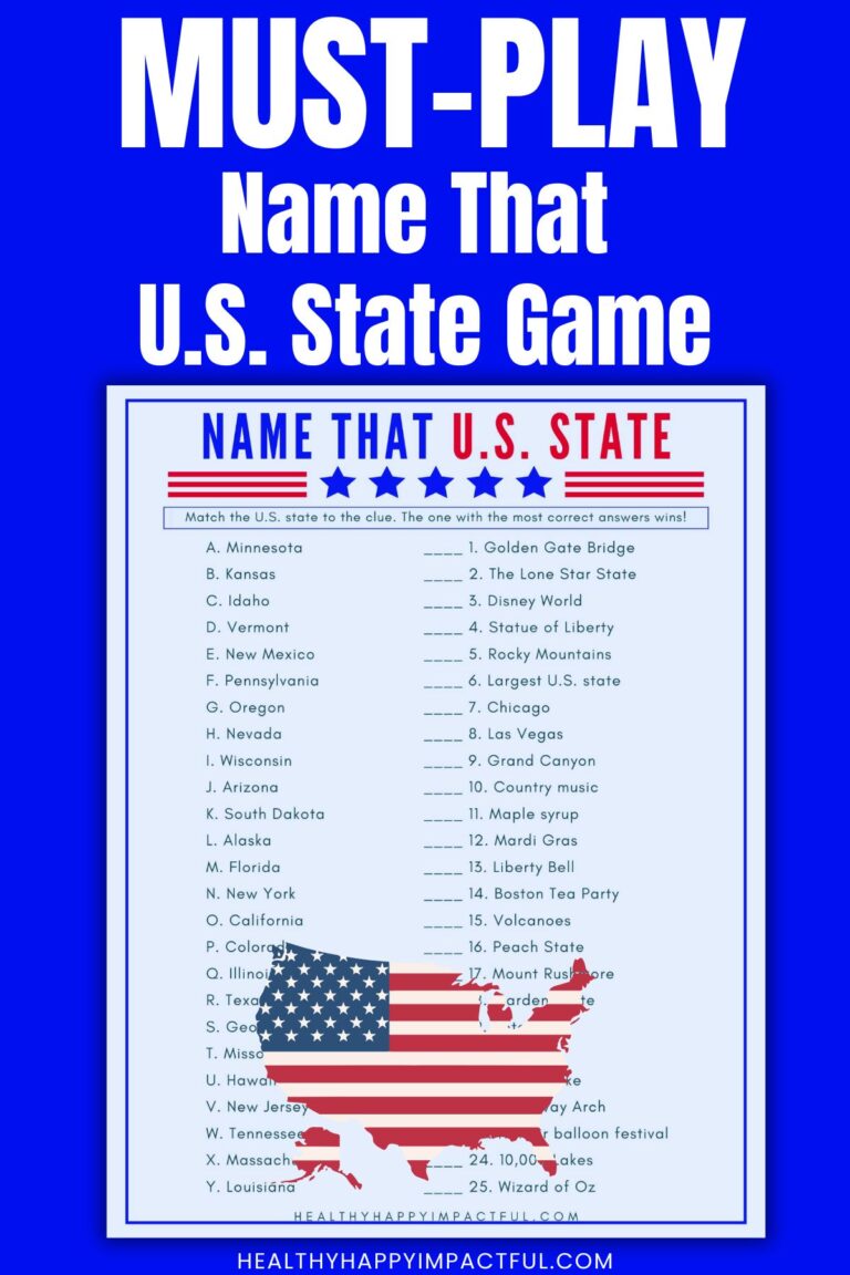 Name That U.S. State Game (Free & Fun Printable)