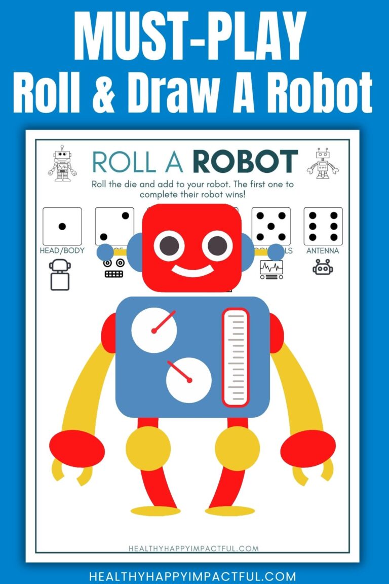 Roll & Draw A Robot Dice Game (Free Printable)