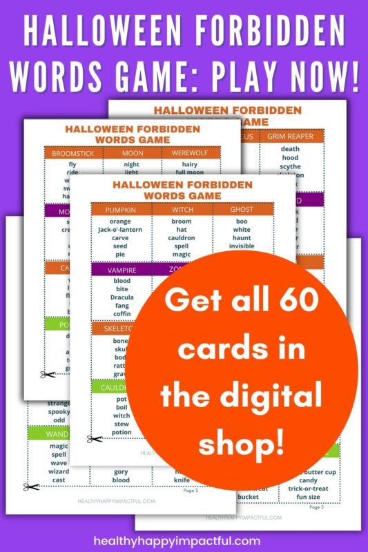 Frightfully Fun Halloween Forbidden Words Game